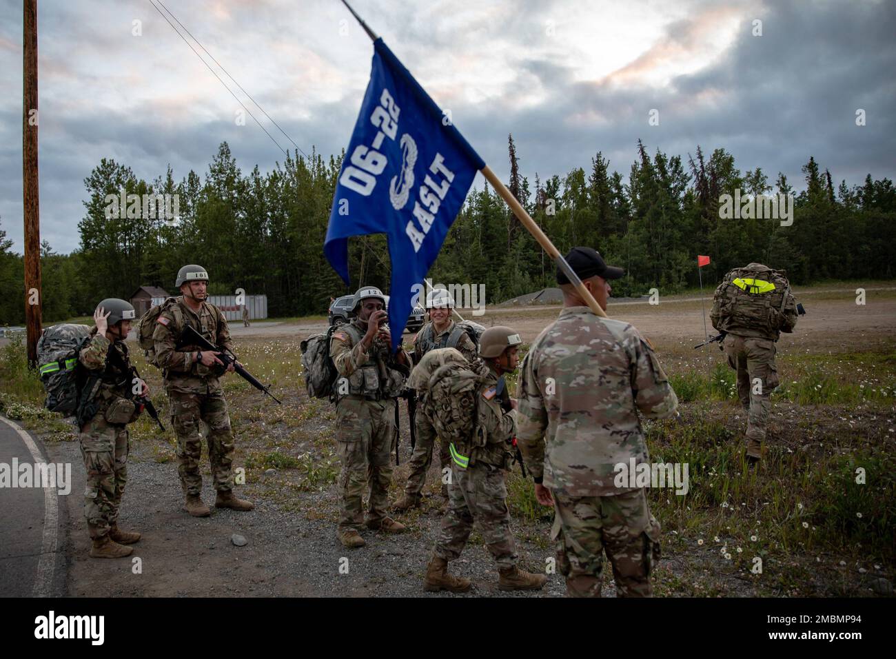 Soldiers from 11th Airborne Division line up to get accountability ...