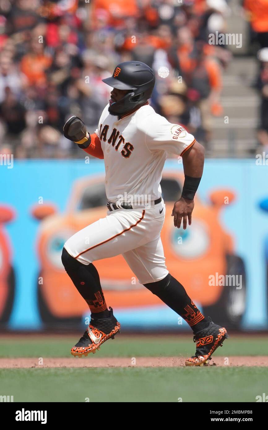 San Francisco Giants' Heliot Ramos against the Miami Marlins during a ...
