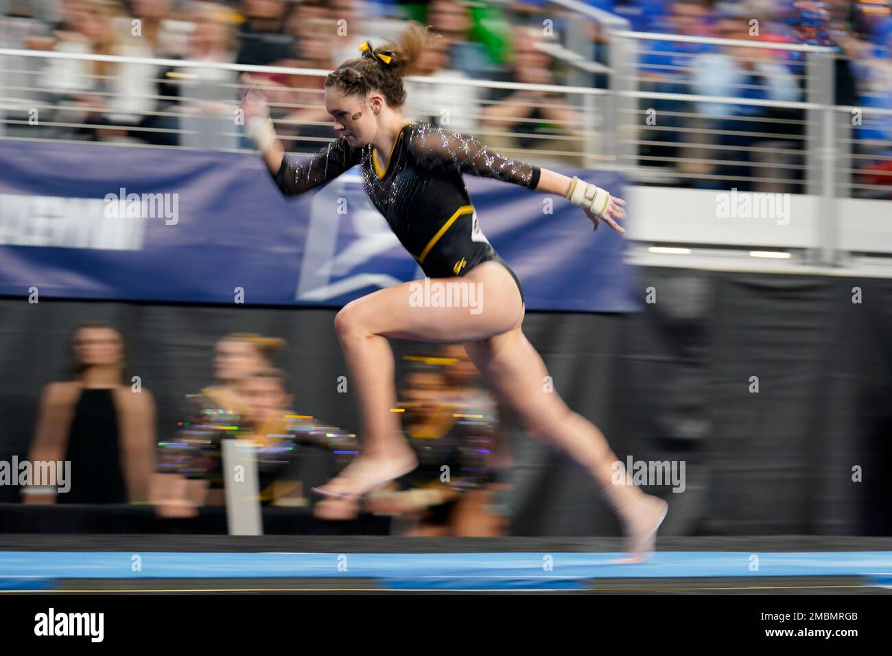Missouri's Hannah McCrary competes on the vault during the NCAA college ...