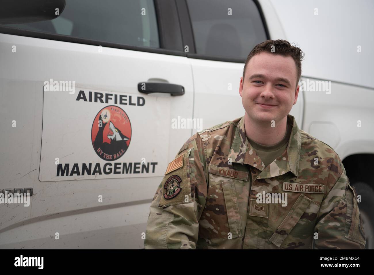 Senior Airman Mitchell Knaub, 8th Operations Support Squadron airfield management shift lead ...