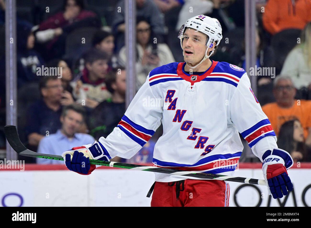 New York Rangers' Justin Braun in action during an NHL hockey game ...