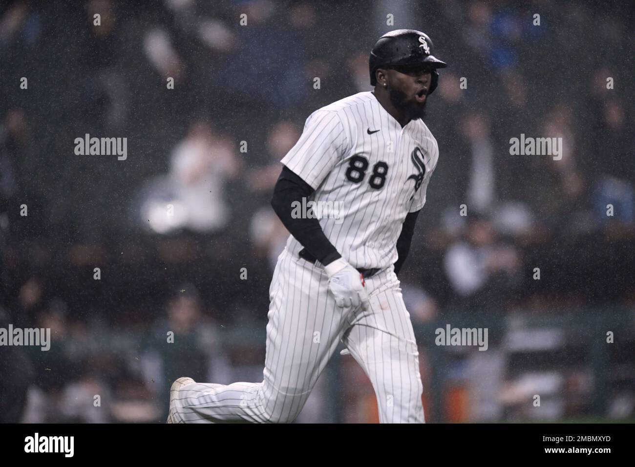 Chicago White Sox's Luis Robert runs the bases after hitting a solo ...