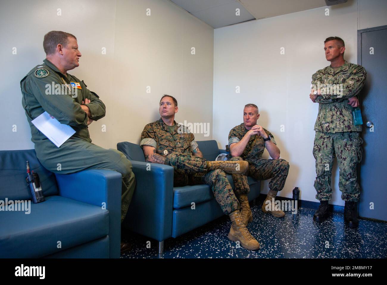 U.S. Navy Capt. Dave Snowden, commanding officer of the USS San Antonio ...