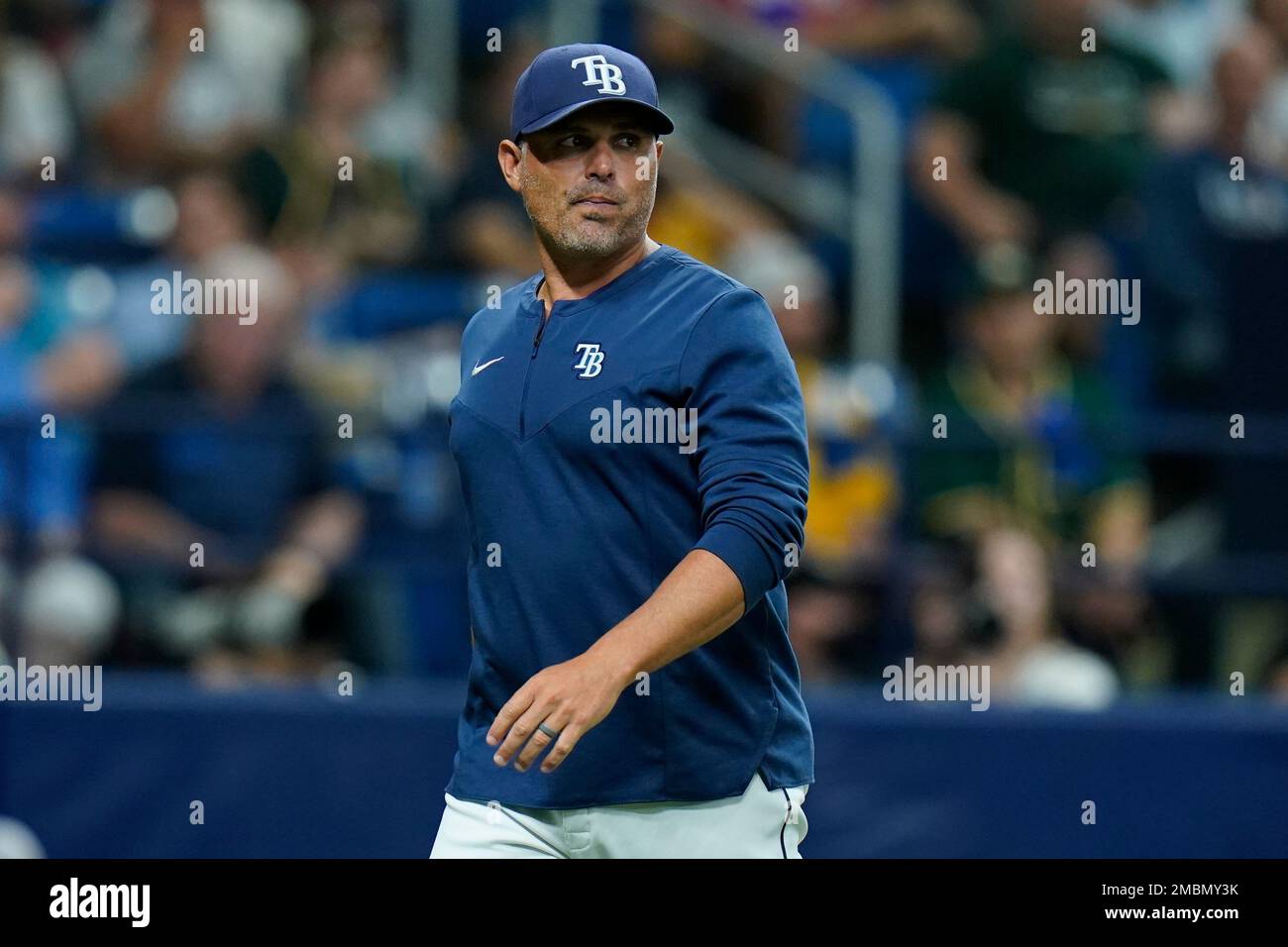 Tampa Bay Rays manager Kevin Cash against the Oakland Athletics during ...