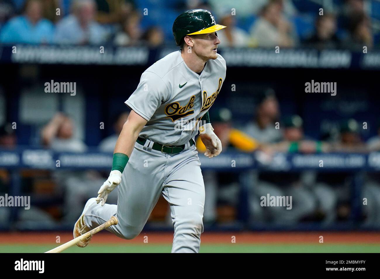 Oakland Athletics' Sean Murphy watches his three-run home run off Tampa ...