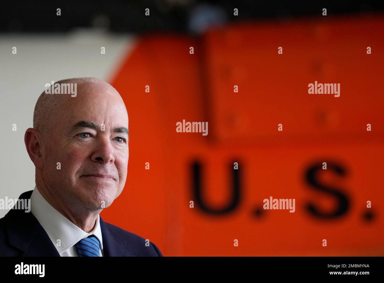 U.S. Homeland Security Secretary Alejandro Mayorkas speaks as he ...