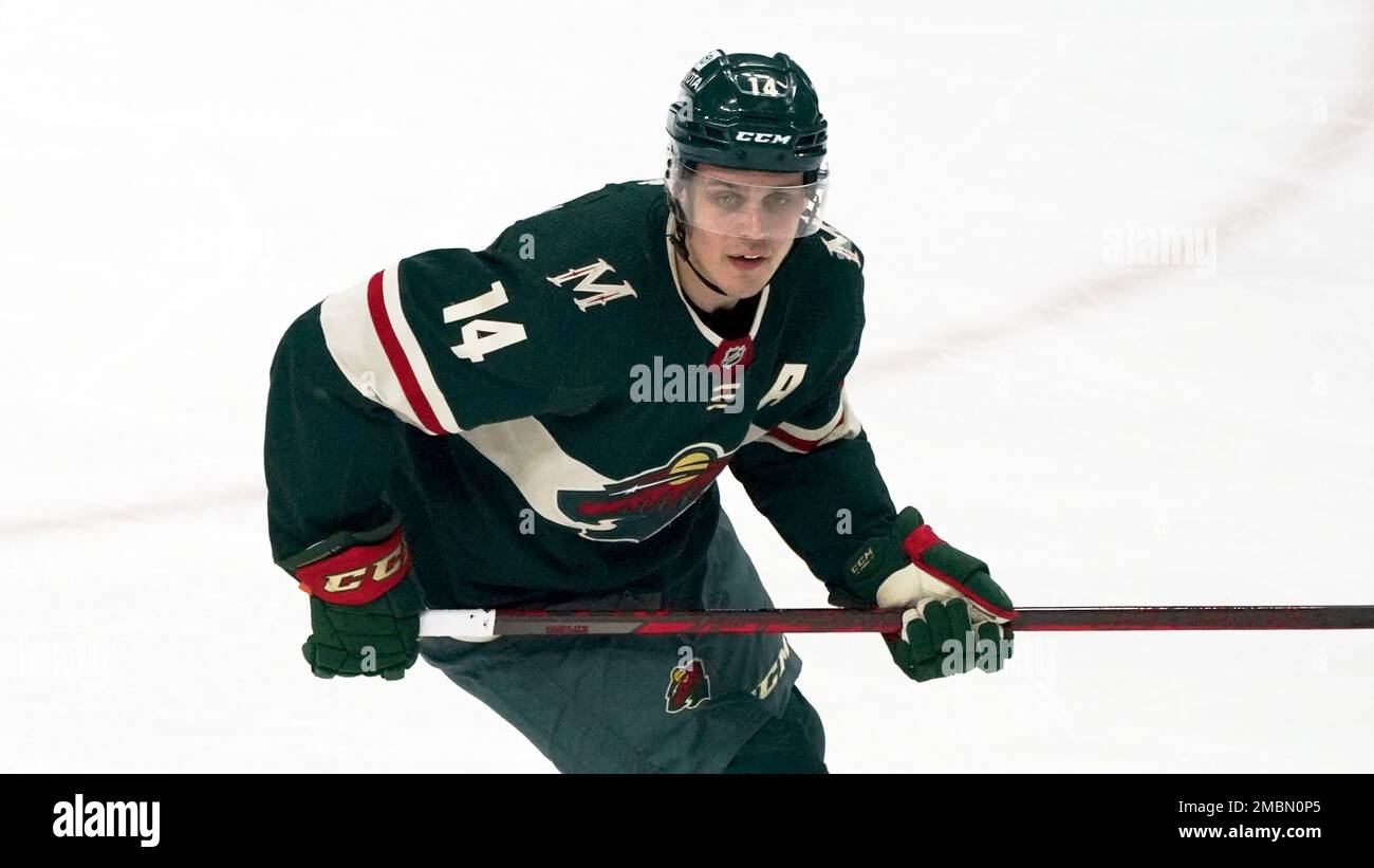 Minnesota Wild's Joel Eriksson Ek (14) plays in an NHL hockey game ...
