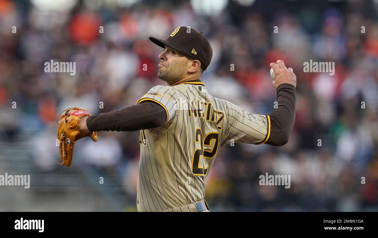 San Diego Padres' Nick Martinez against the San Francisco Giants during ...