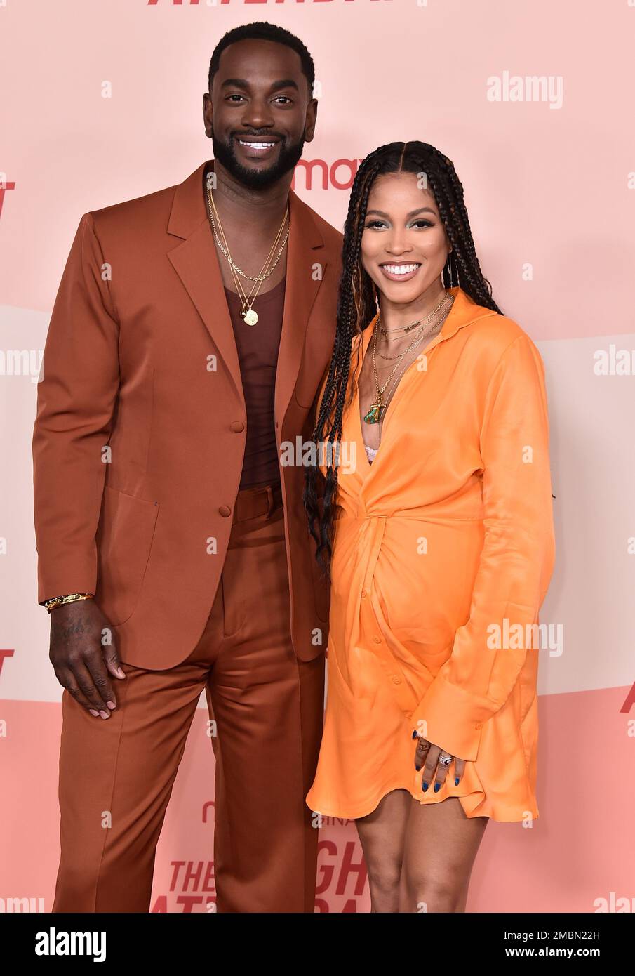 Mo McRae and Lex Scott Davis arrive at the Los Angeles premiere of "The Flight Attendant ...