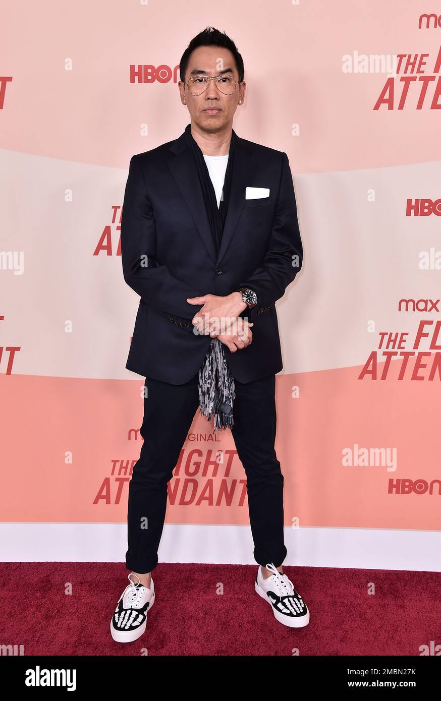 Bruce Baek arrives at the Los Angeles premiere of "The Flight Attendant ...