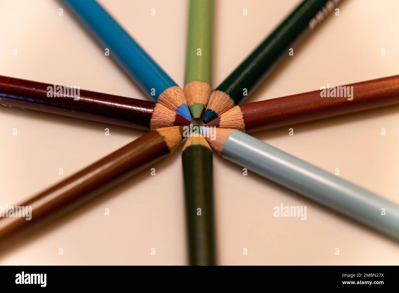 8 PrismaColor Pencils in a start shape Stock Photo - Alamy