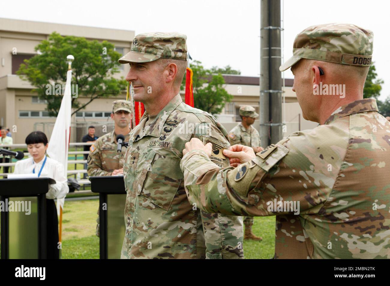 U.S. ARMY JAPAN held a patching ceremony at Yano Field in CAMP ZAMA ...