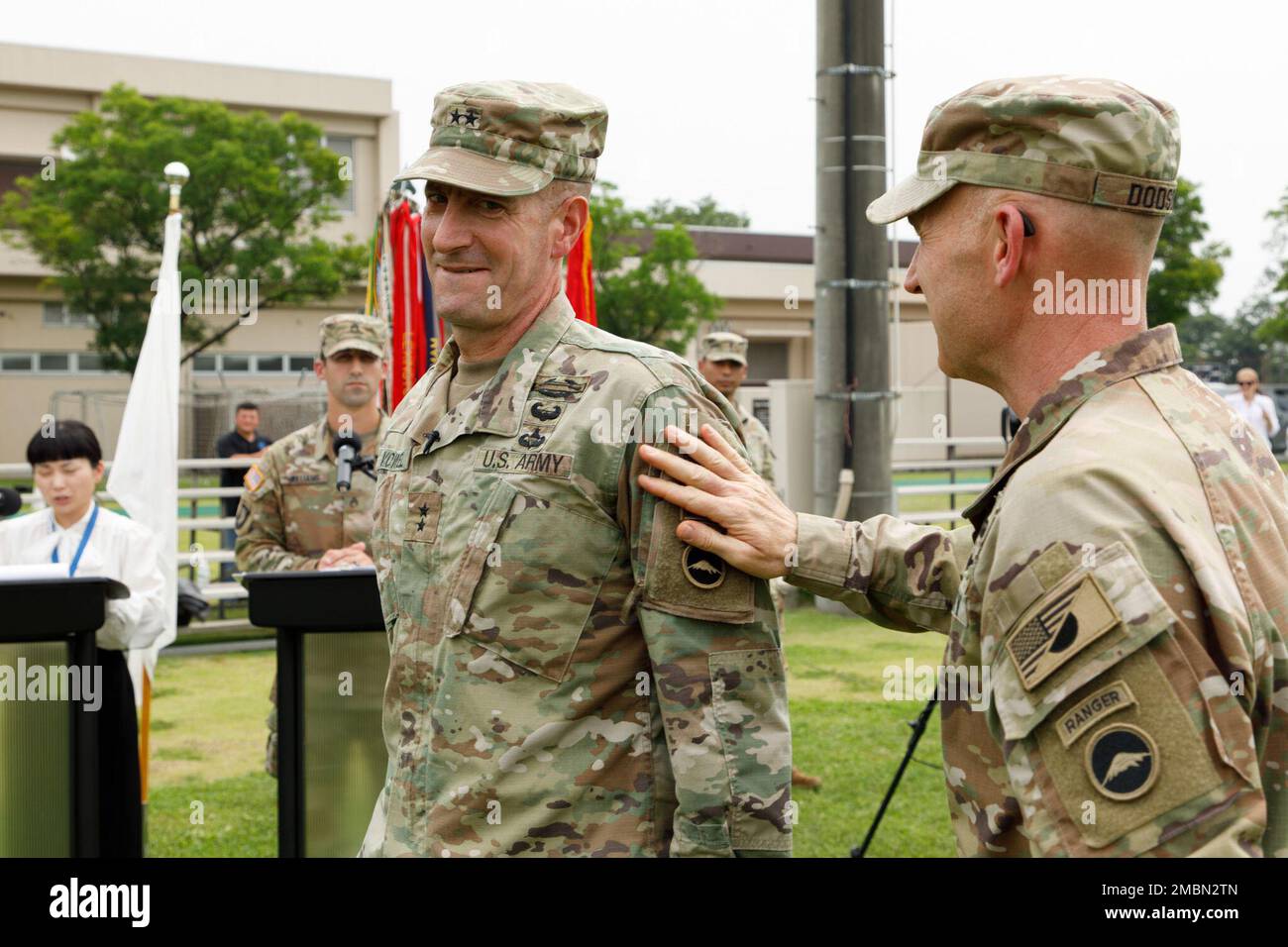 U.S. ARMY JAPAN held a patching ceremony at Yano Field in CAMP ZAMA ...
