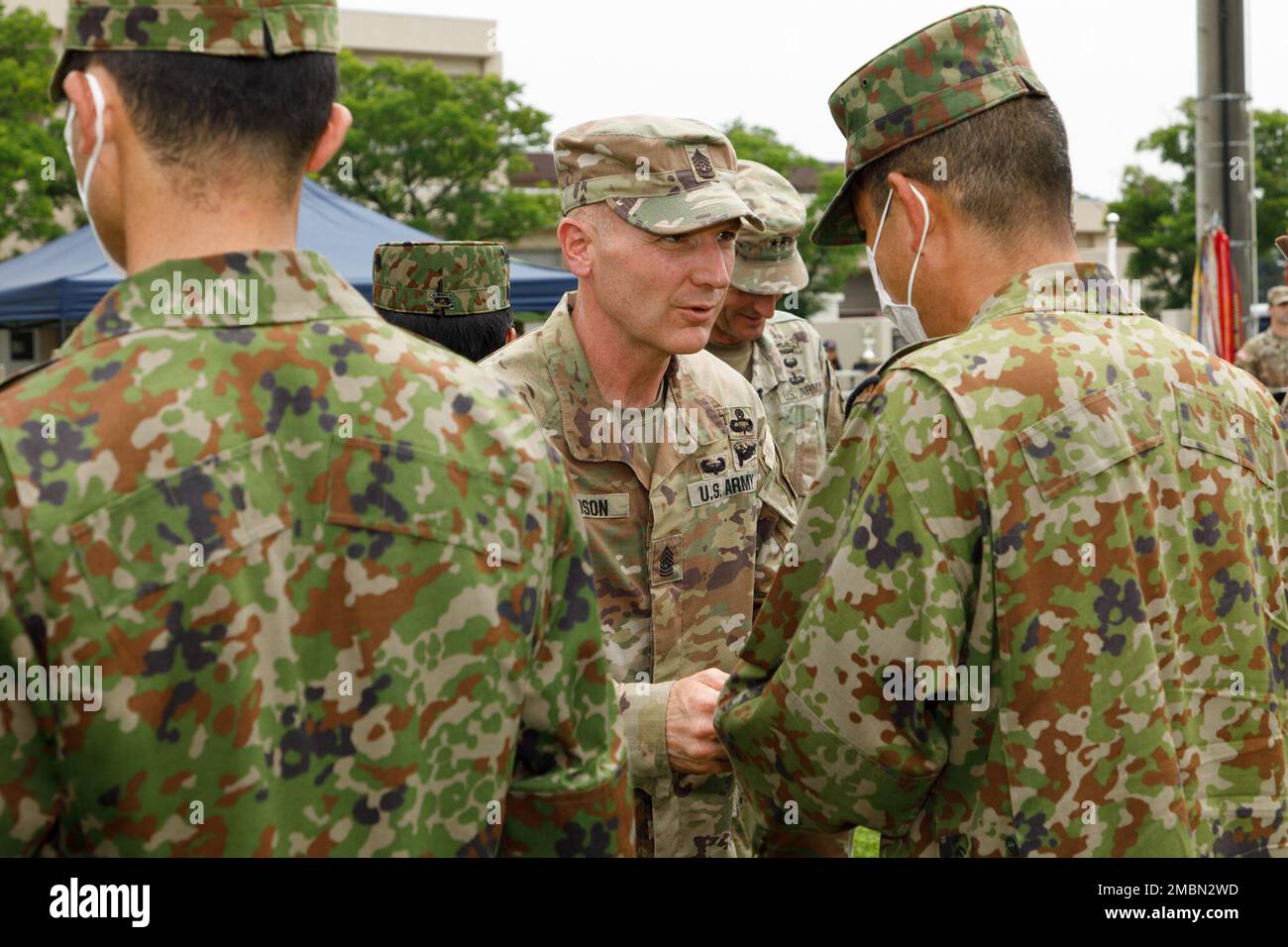 U.S. ARMY JAPAN held a patching ceremony at Yano Field in CAMP ZAMA ...