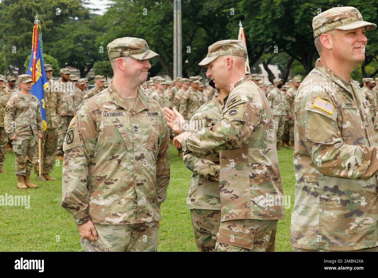 U.S. ARMY JAPAN held a patching ceremony at Yano Field in CAMP ZAMA ...