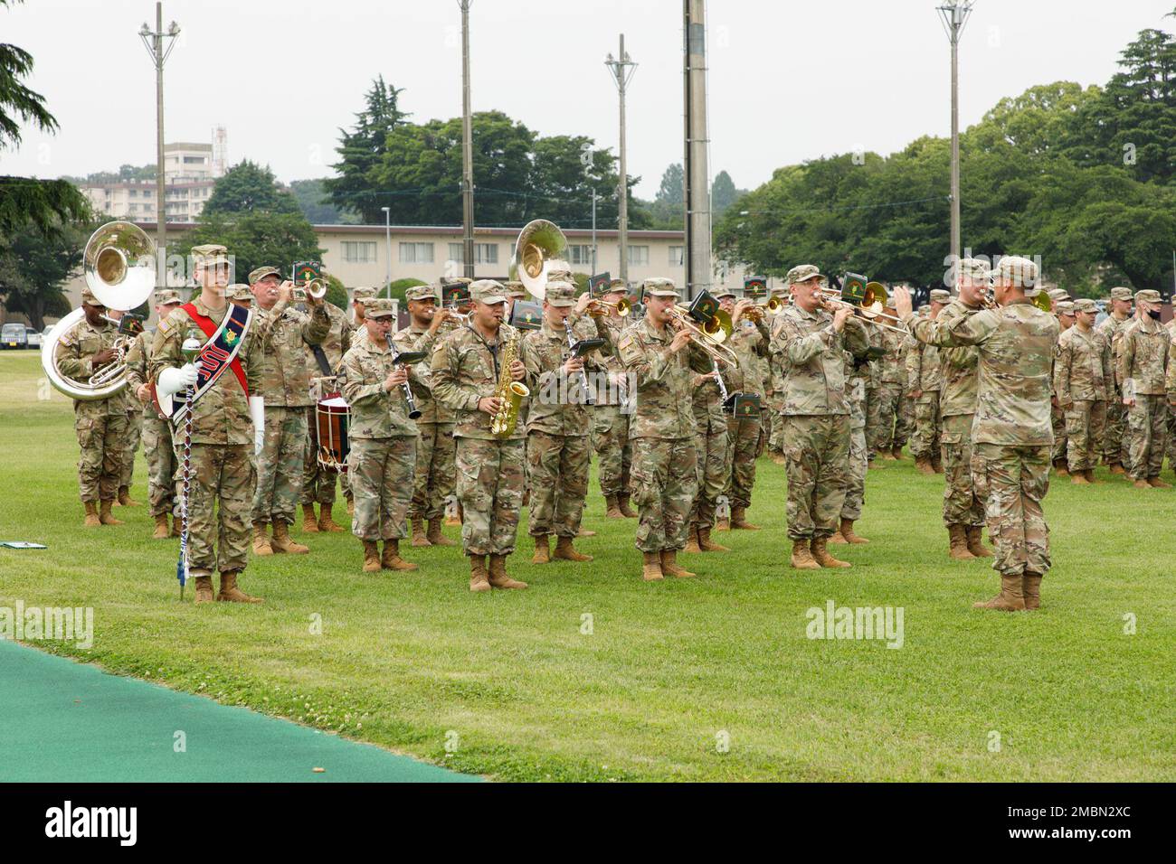 U.S. ARMY JAPAN held a patching ceremony at Yano Field in CAMP ZAMA ...