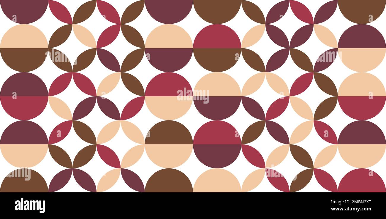 70s retro geometric vector seamless pattern. Mid century style abstract ...