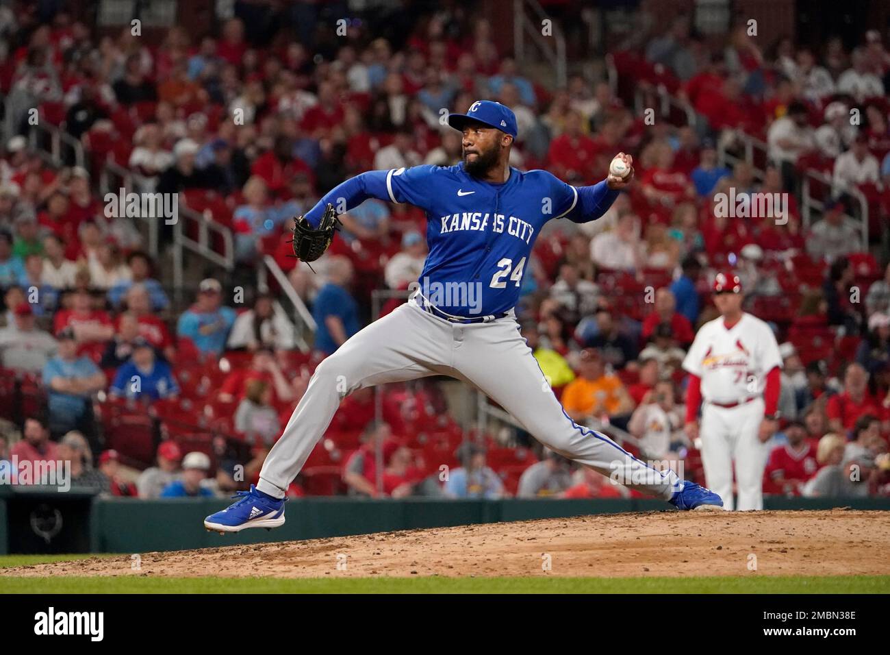 Kansas City Royals relief pitcher Amir Garrett throws during the ...