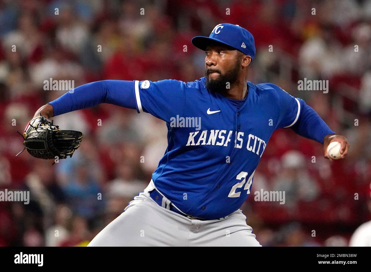 Kansas City Royals relief pitcher Amir Garrett throws during the ...