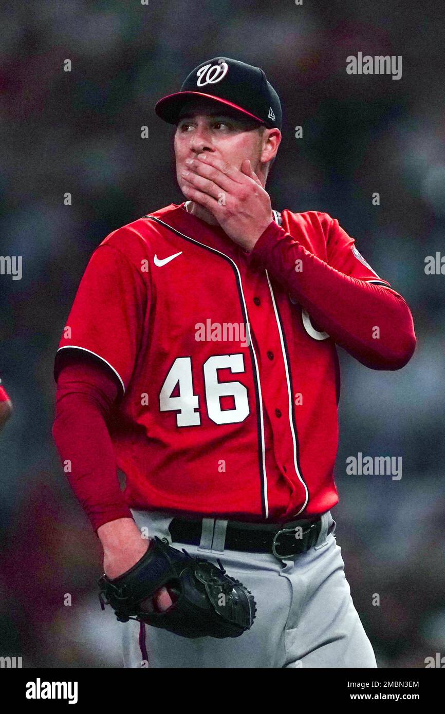 Washington Nationals starting pitcher Patrick Corbin leaves the field ...