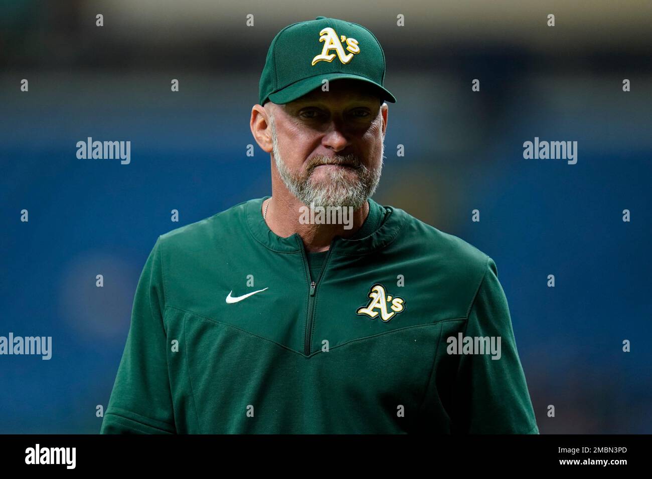 Oakland Athletics manager Mark Kotsay during a baseball game against ...