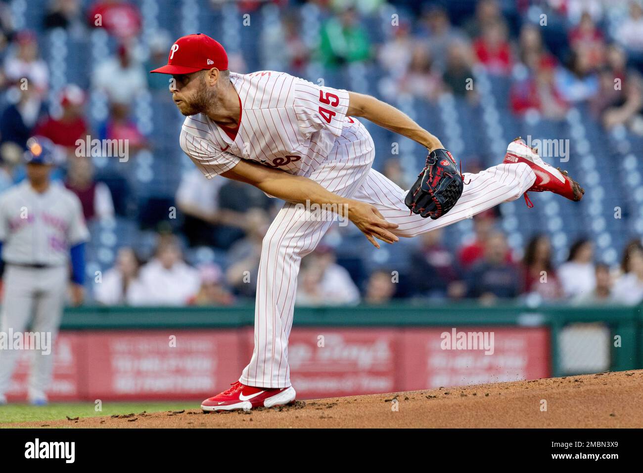 Philadelphia Phillies starting pitcher Zack Wheeler (45) throws during ...