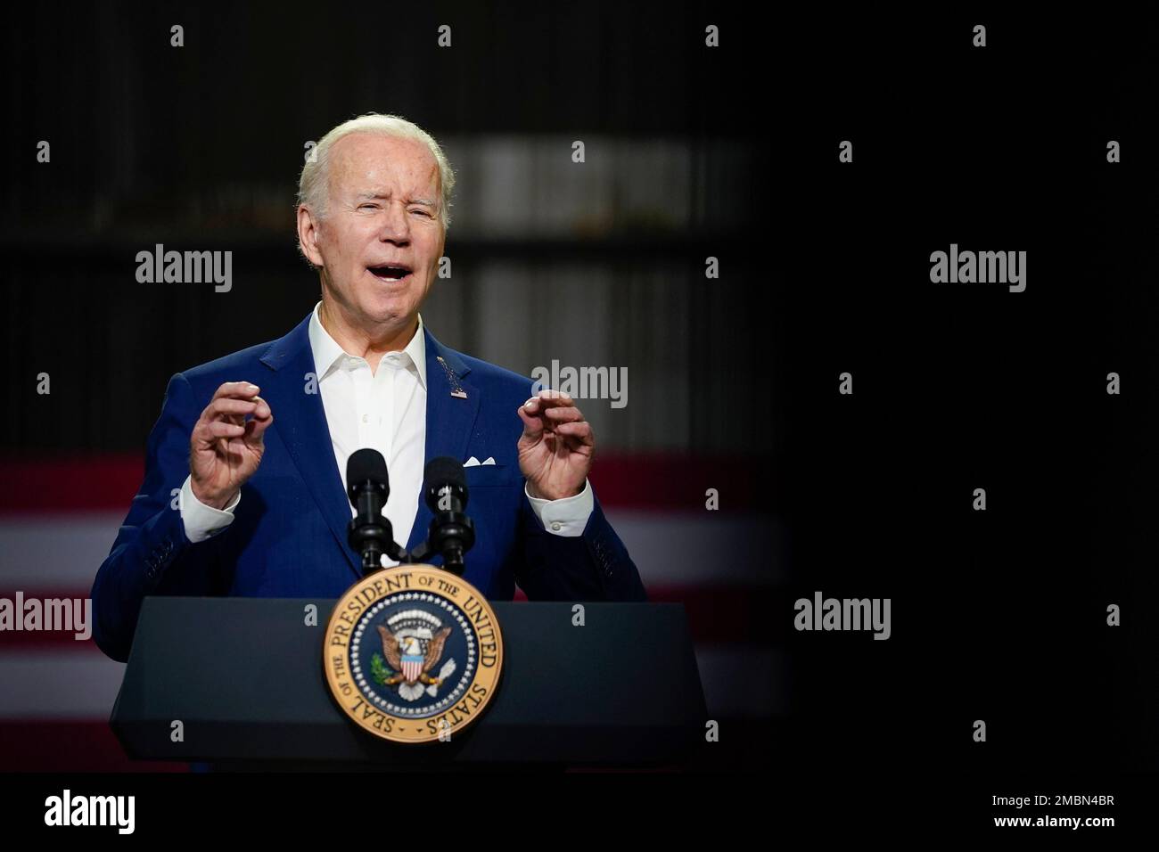 President Joe Biden speaks at POET Bioprocessing in Menlo, Iowa ...