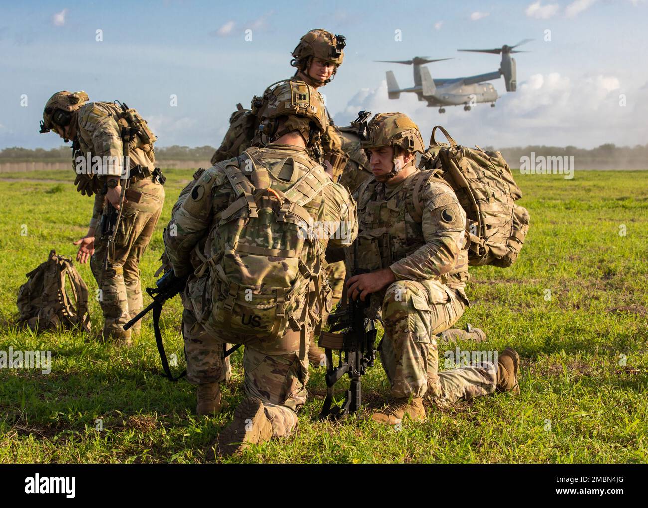 U.S. Army National Guard Soldiers assigned to Task Force Red Dragon, Combined Joint Task Force ...