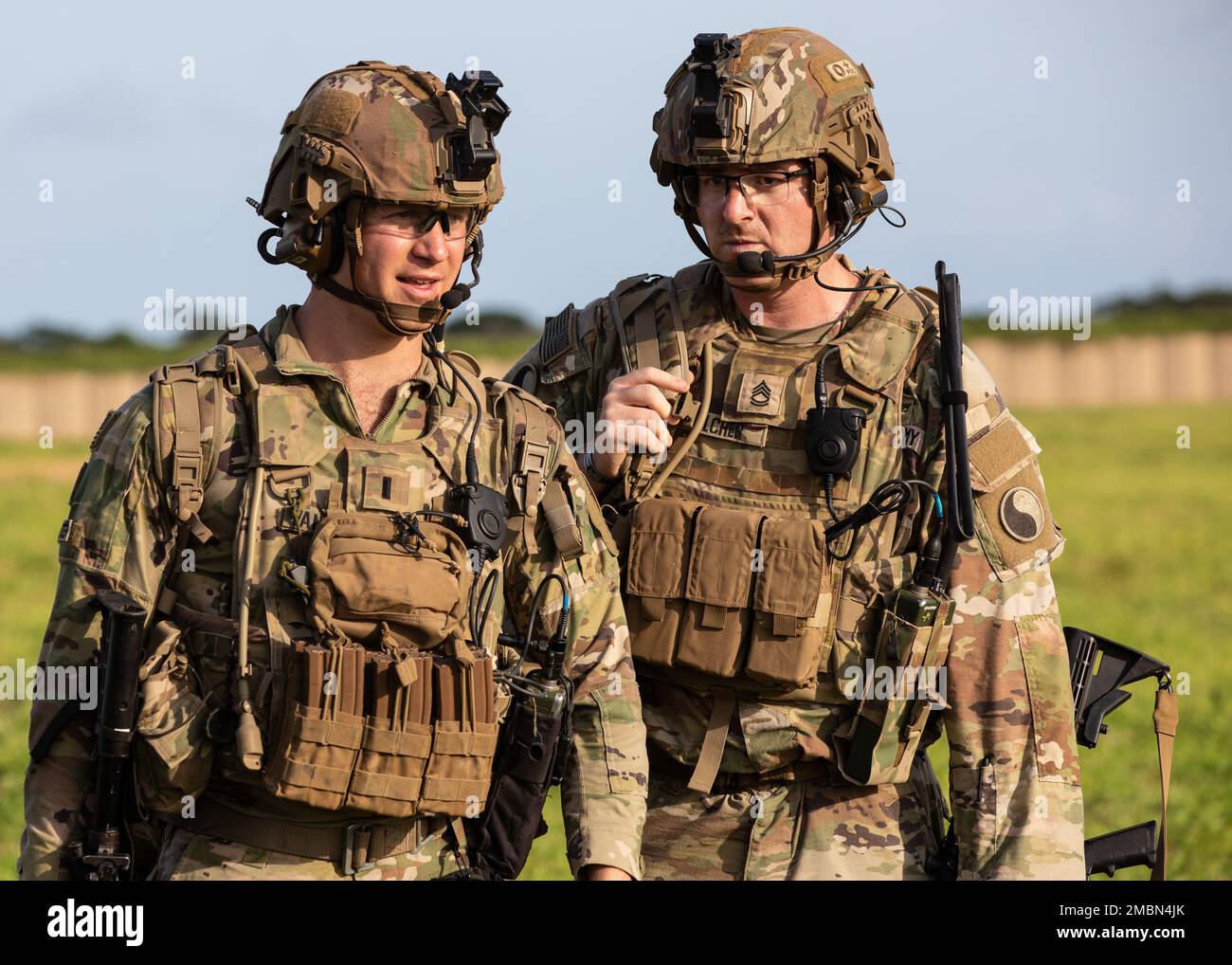 U.S. Army National Guard Soldiers assigned to Task Force Red Dragon, Combined Joint Task Force ...
