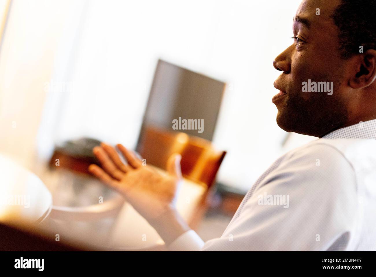 Deputy Treasury Secretary Wally Adeyemo speaks during an interview in ...