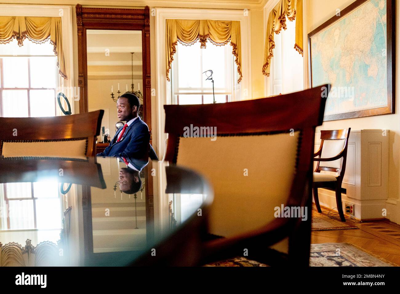 Deputy Treasury Secretary Wally Adeyemo speaks during an interview in ...