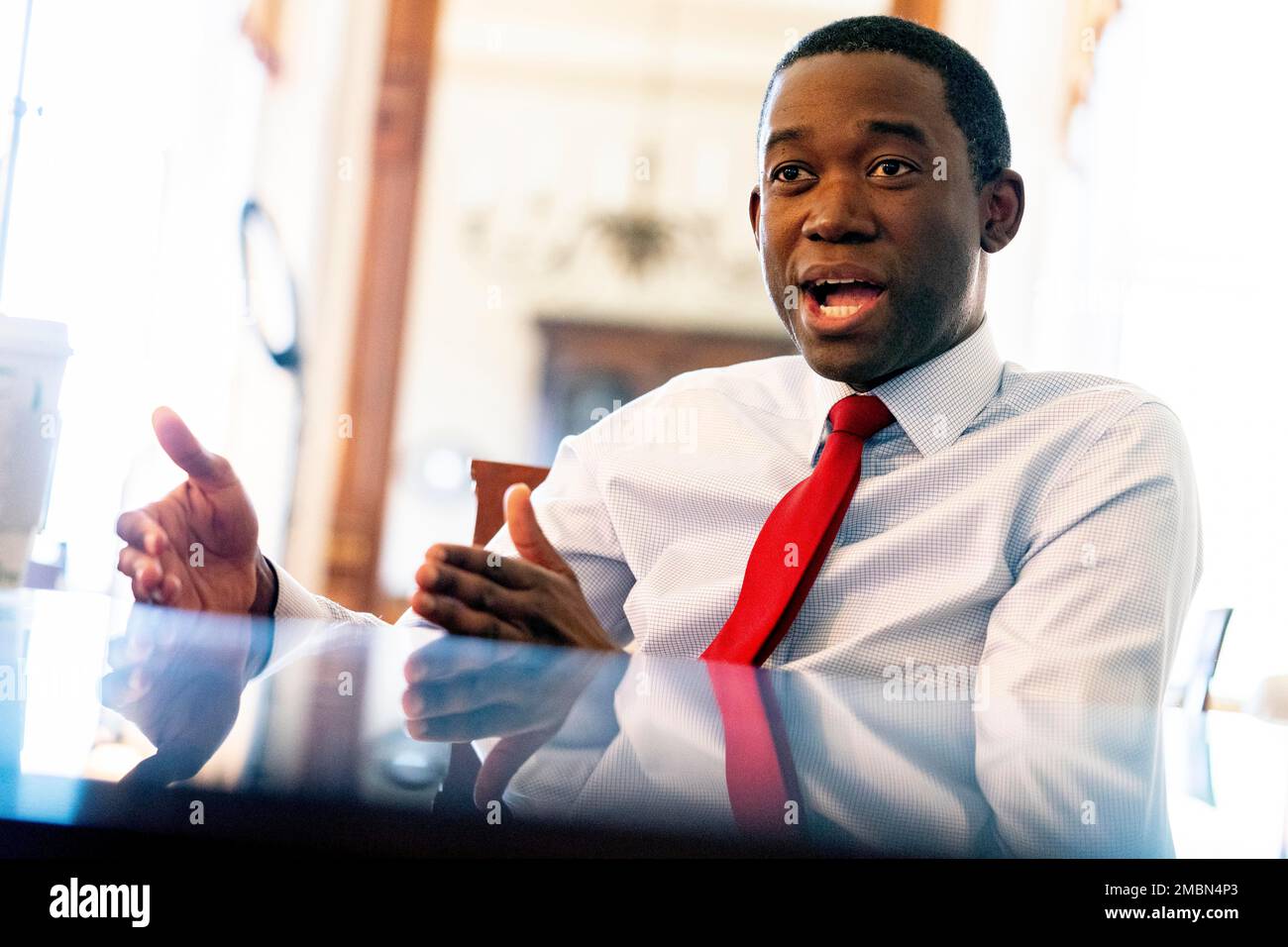 Deputy Treasury Secretary Wally Adeyemo speaks during an interview in ...
