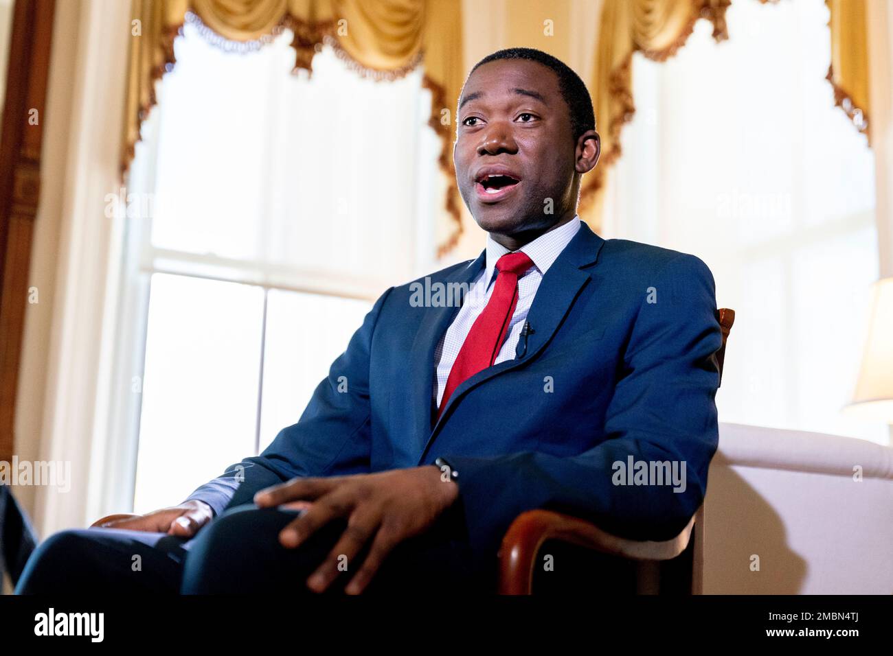 Deputy Treasury Secretary Wally Adeyemo speaks during an interview in ...