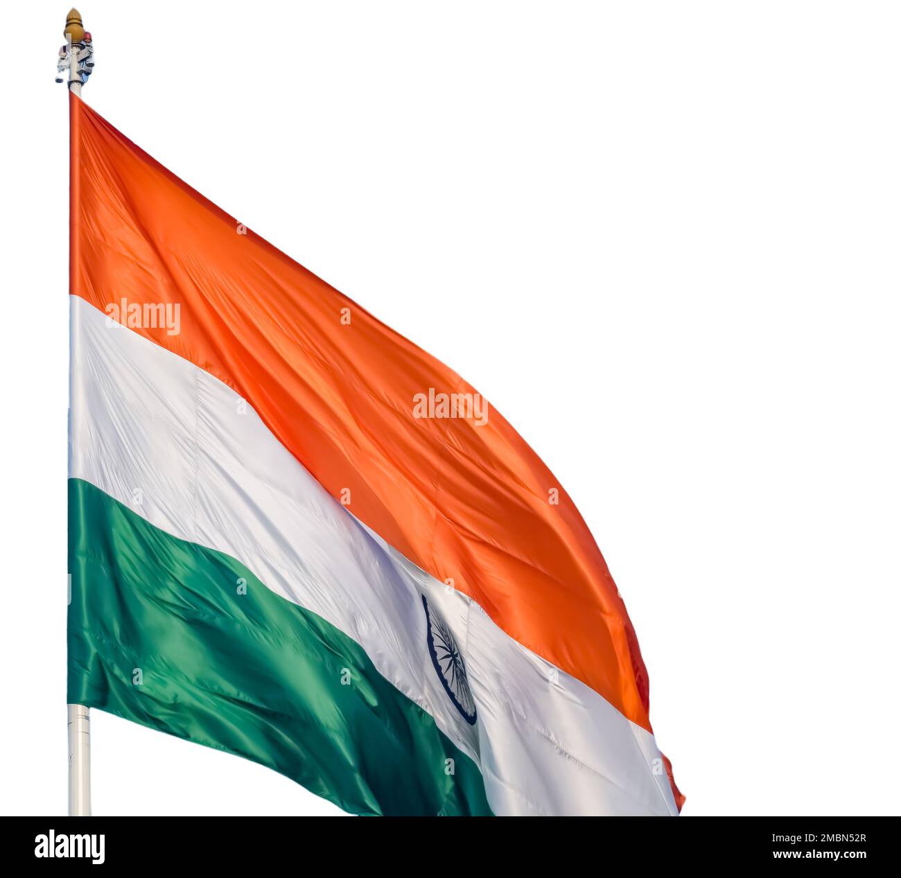 India flag flying high at Connaught Place with pride with plain white ...