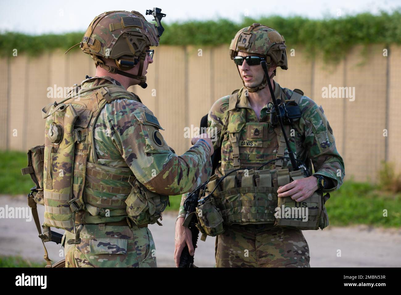 U.S. Army National Guard Soldiers assigned to Task Force Red Dragon, Combined Joint Task Force ...