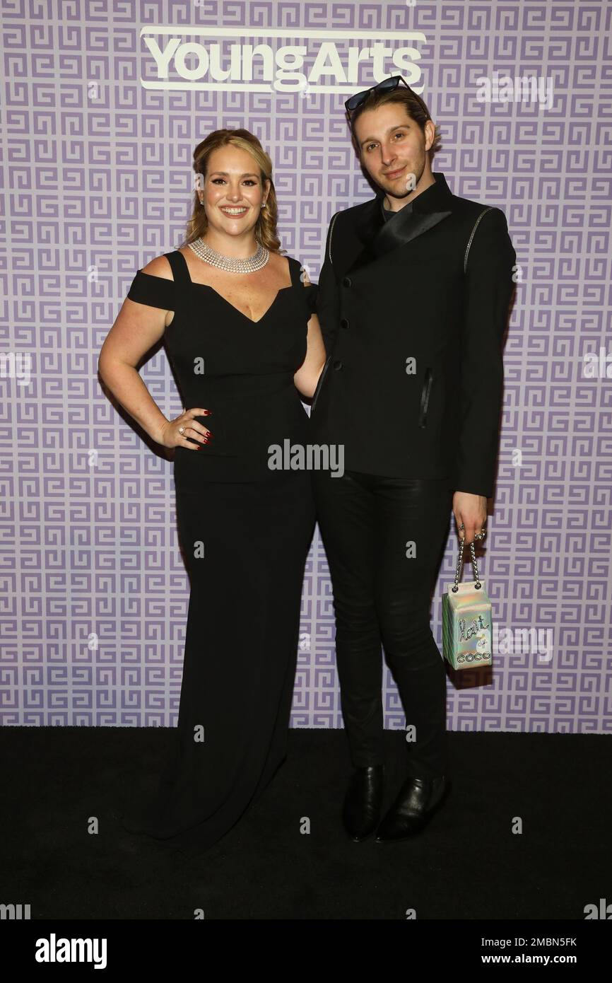 Gillian Hearst, left, and George Mickum, right, attend the YoungArts ...