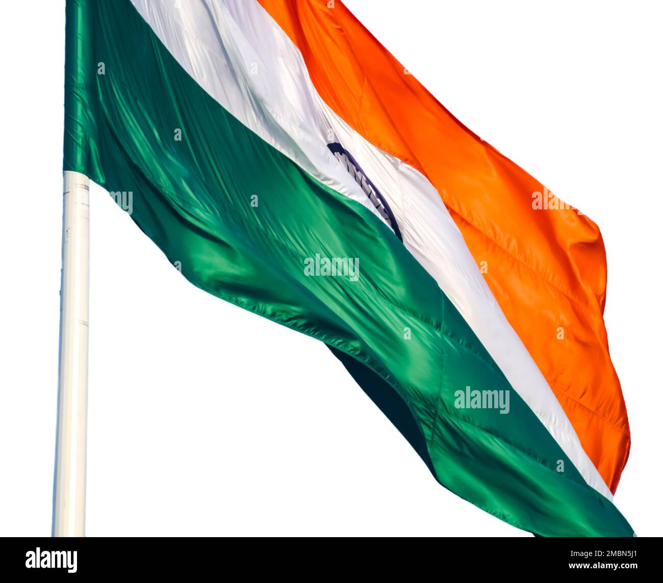 India flag flying high at Connaught Place with pride with plain white ...