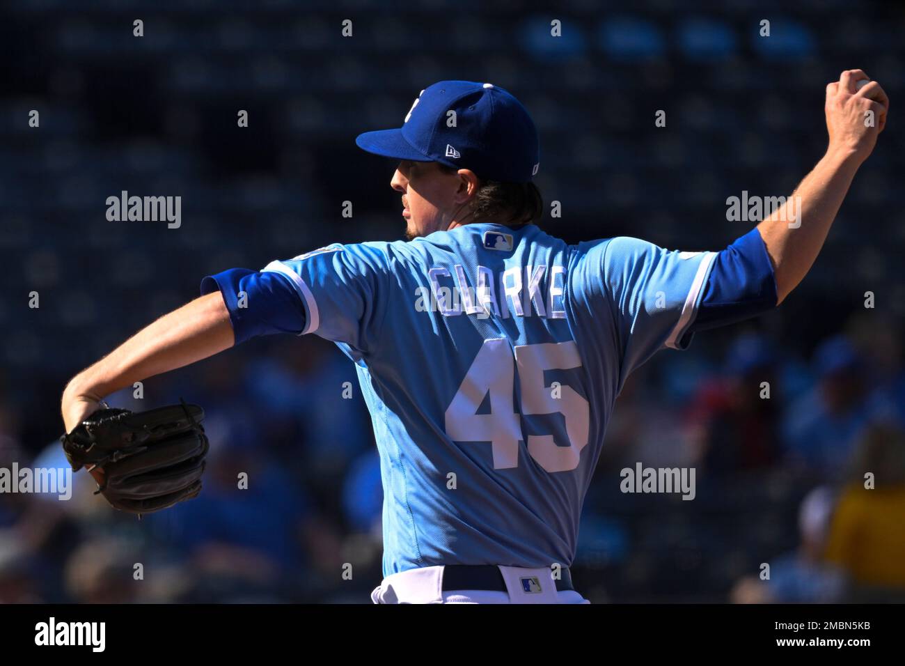 Kansas City Royals relief pitcher Taylor Clarke throws against the ...