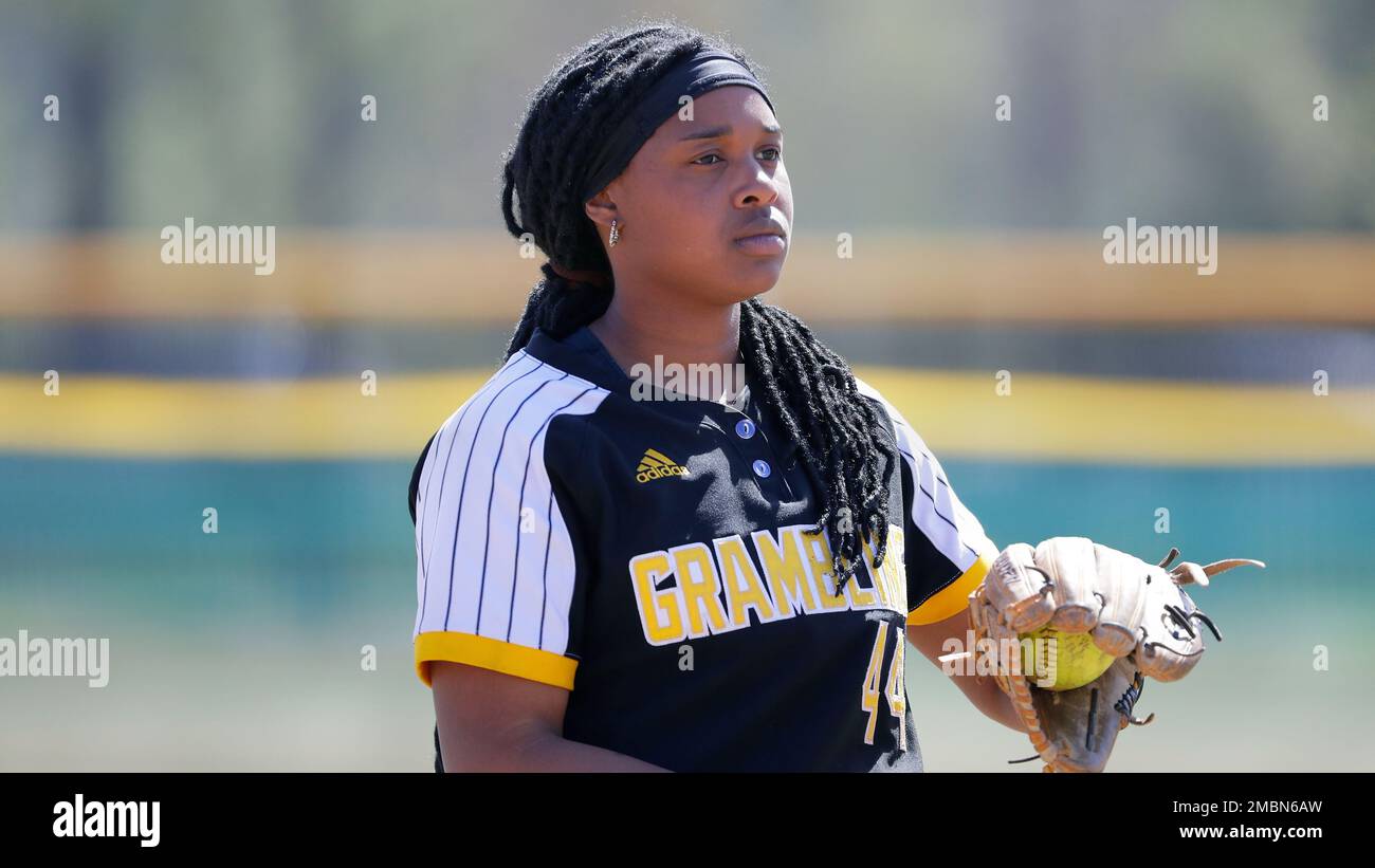 Grambling pitcher Taylor Polk (44) during an NCAA softball game against ...