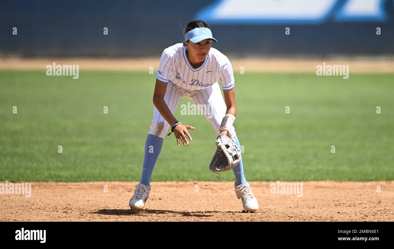 San Diego's Amanda Leon plays during an NCAA softball game against St ...