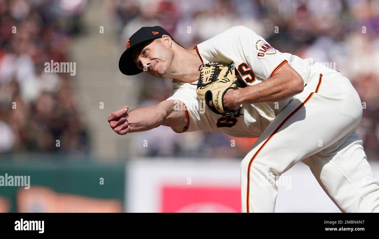 San Francisco Giants' Tyler Rogers against the Miami Marlins during a ...