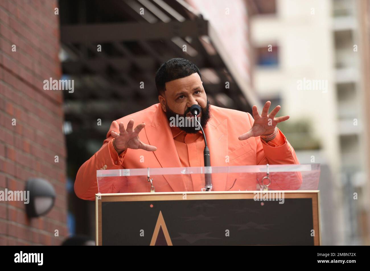 DJ Khaled attends a ceremony honoring him with a star on the Hollywood ...