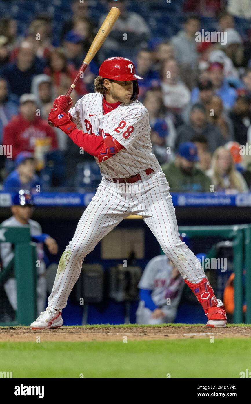 Philadelphia Phillies third baseman Alec Bohm (28) in action during a ...