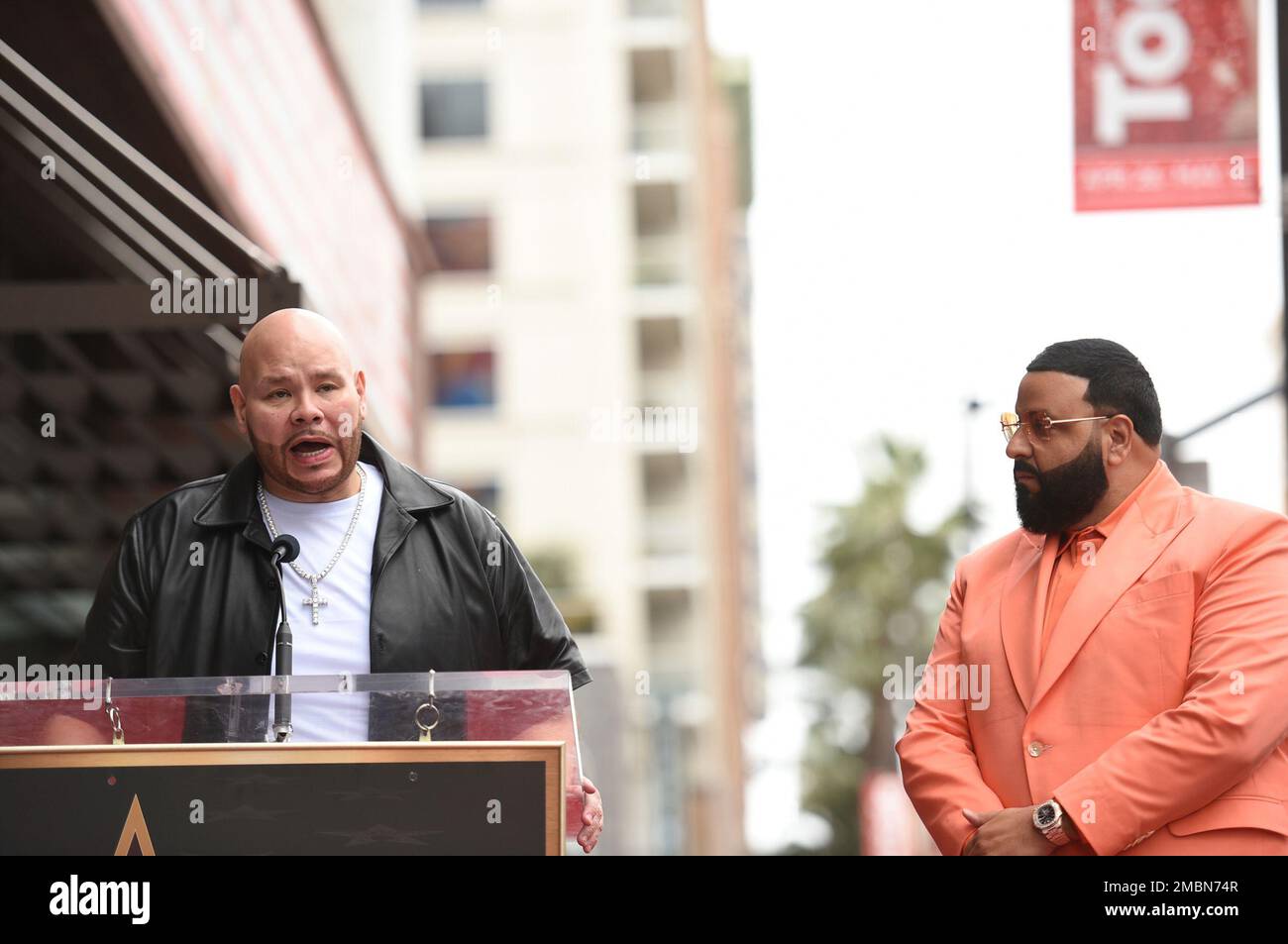 Fat Joe, left, and Producer DJ Khaled attend a ceremony honoring Khaled ...