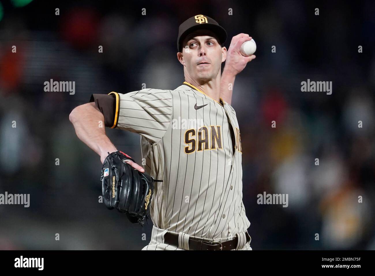 San Diego Padres' Taylor Rogers pitches against the San Francisco ...