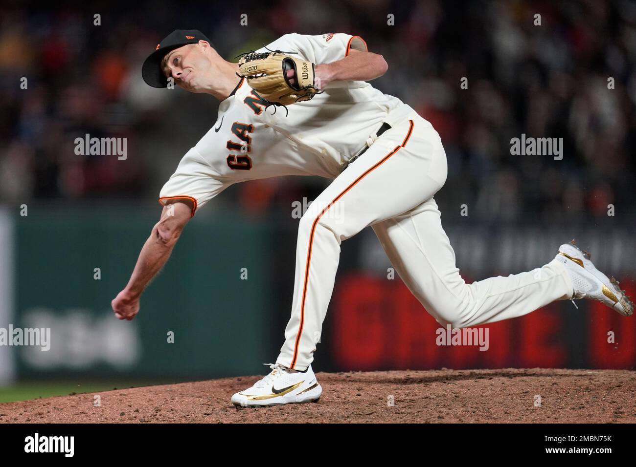San Francisco Giants' Tyler Rogers pitches against the San Diego Padres ...