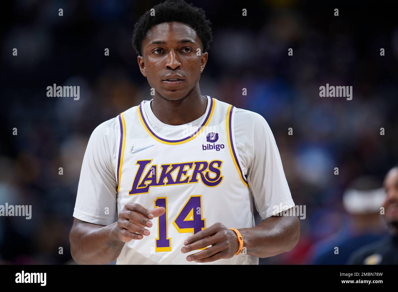 Los Angeles Lakers guard Stanley Johnson in the first half of an ...