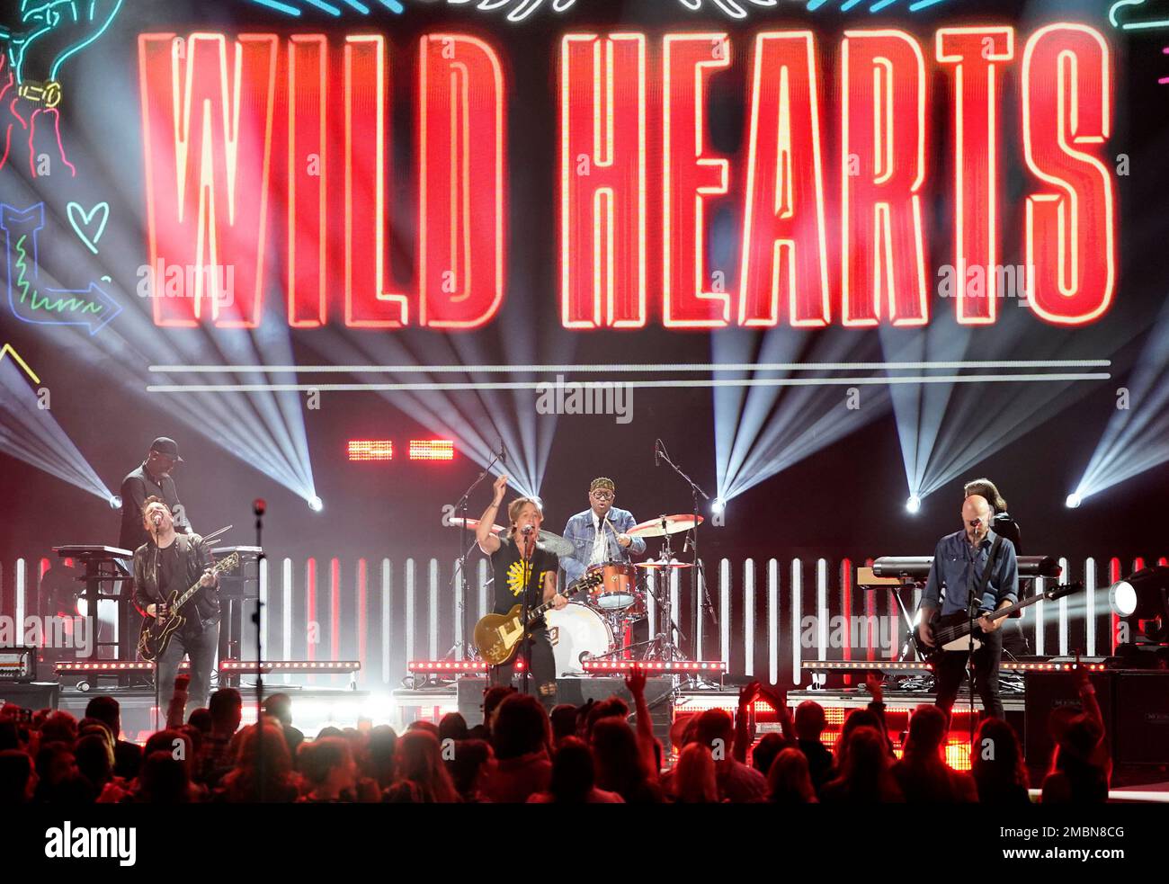 Keith Urban performs "Wild Hearts" at the CMT Music Awards on Monday, April 11, 2022, at the ...