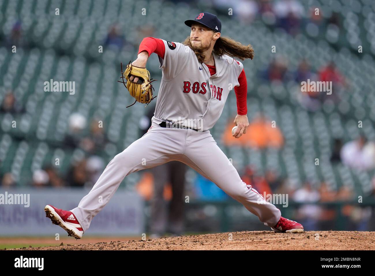 Boston Red Sox pitcher Matt Strahm throws against the Detroit Tigers in ...