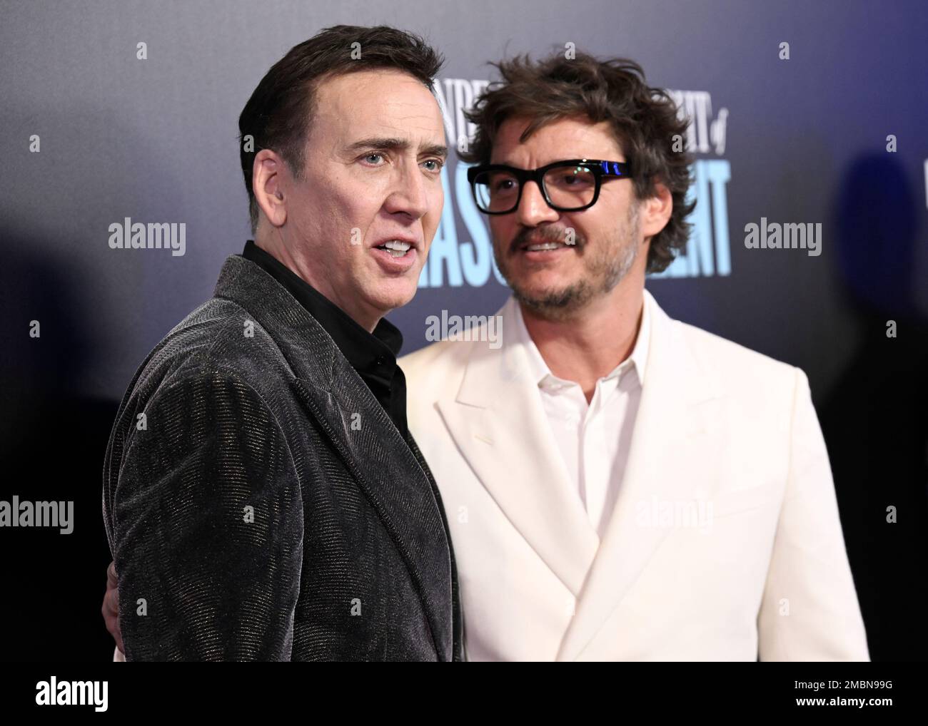 Actors Nicolas Cage, left, and Pedro Pascal attend the special ...